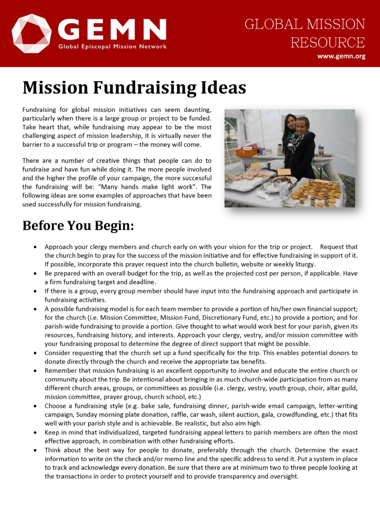 Mission Fundraising Resources – GLOBAL EPISCOPAL MISSION NETWORK